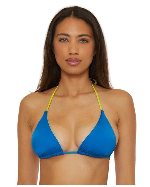 Trina Turk West Palm Reversible Triangle Bikini Top in Blue | Lyst