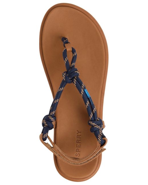 Sperry Top-Sider Isla T-bar Round Toe Sandals in Brown | Lyst