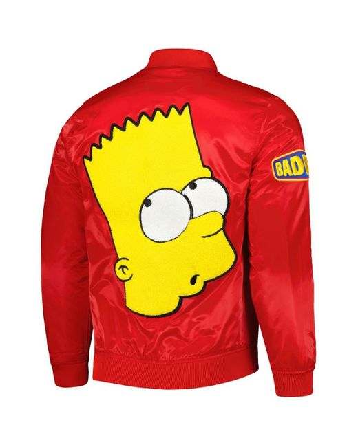 FREEZE MAX The Simpsons Bart Simpson Satin Full-snap Jacket in Red for ...
