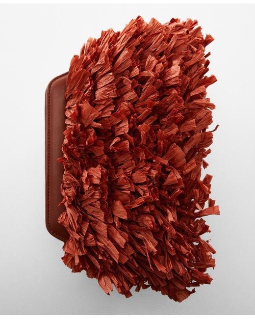 Mango Fringed Clutch Bag in Red | Lyst