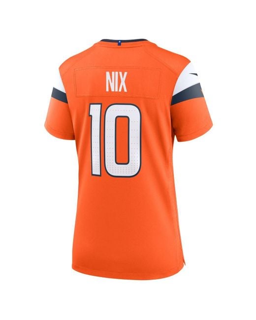 Nike Bo Nix Denver Broncos Game Jersey in Orange | Lyst