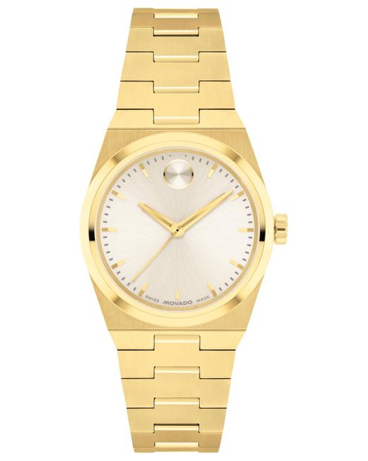 Movado Bold Quest Swiss Quartz Ionic Plated Light Gold Steel Watch in ...