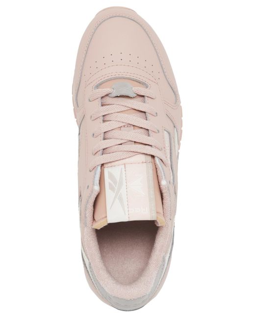Reebok Classic Leather Casual Sneakers From Finish Line in Pink | Lyst