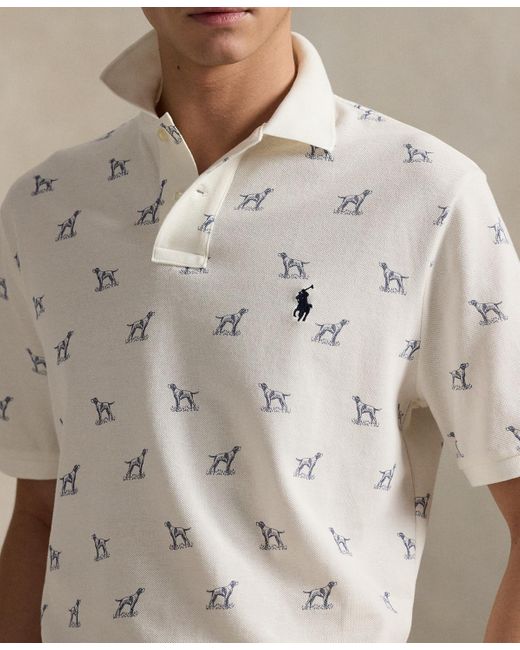 Polo Ralph Lauren Classic-fit Dog-print Mesh Polo Shirt in Natural for ...