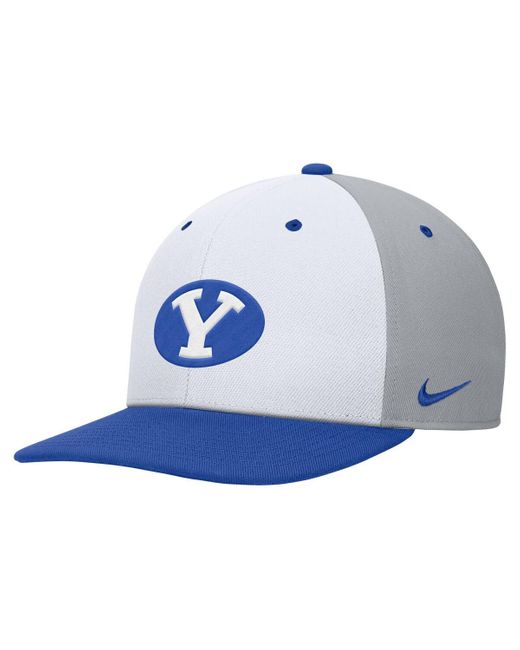 Nike White/gray Byu Cougars Pro Performance Snapback Hat in Blue for ...
