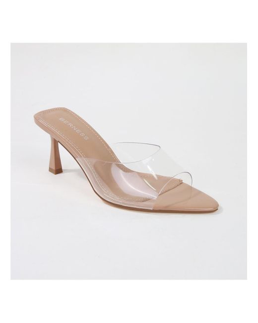 BERNESS Cana Clear Vinyl Slide Heels in White | Lyst