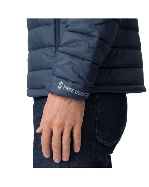 Free Country Tri-color Hooded Puffer Jacket in Blue for Men | Lyst