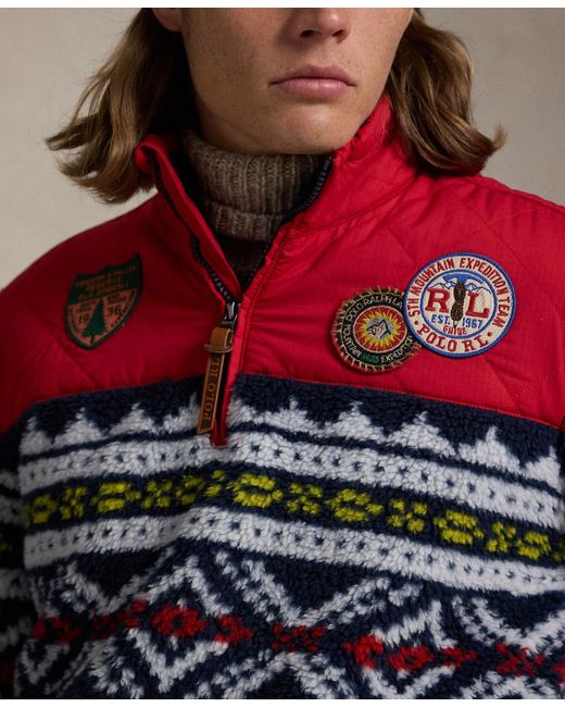 Polo Ralph Lauren Pile Fleece Hybrid Pullover for Men | Lyst