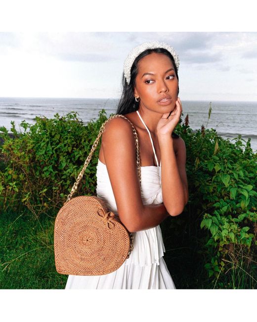 BrunnaCo Cinta Atta Rattan Shoulder Bag In Natural in Gray | Lyst