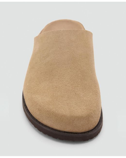 Mango Suede Leather Clogs in Natural for Men | Lyst