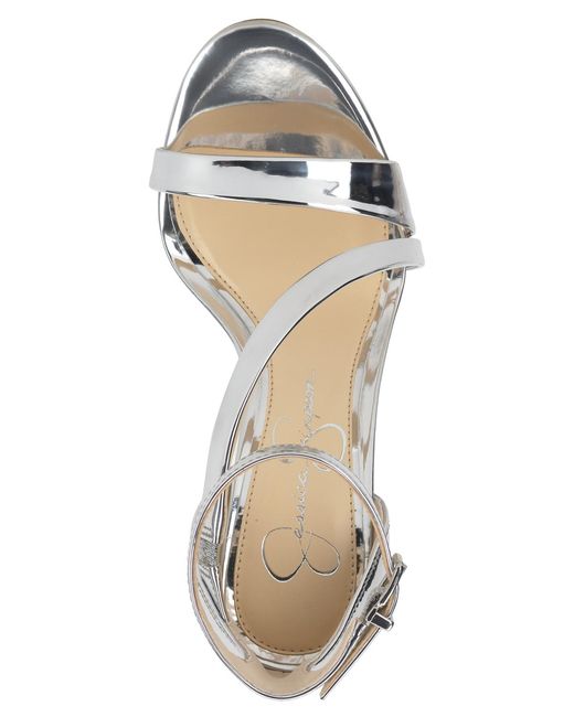 Jessica Simpson Rayli Strappy Dress Sandals in Metallic | Lyst