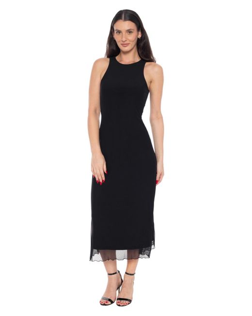 Bebe Powermesh A-line Maxi Dress in Black | Lyst