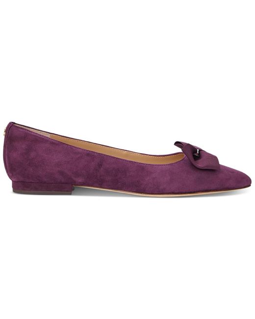 Ralph Lauren Laura Ralph Lauren Londyn Bow Ballet Flats in Purple | Lyst