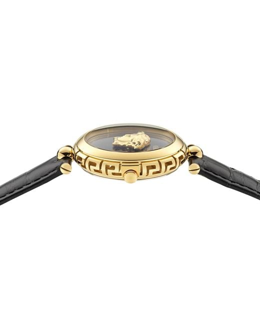 Versace Swiss Medusa Heritage Black Leather Strap Watch 38mm in ...