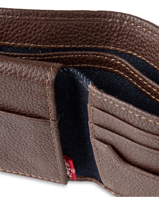 Levi's Bill Divider And Ornament Passcase Wallet in Brown for Men | Lyst