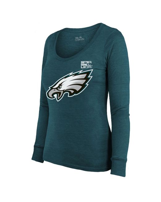 Majestic Saquon Barkley Philadelphia Eagles Super Bowl Lix Player Name Number Tri-blend Long ...