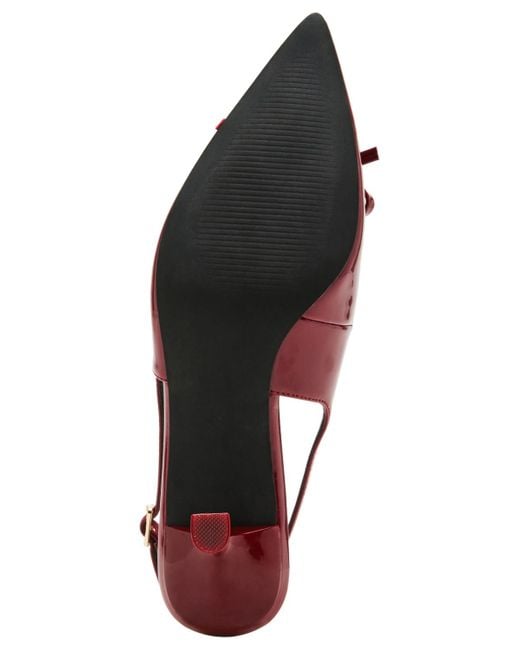Madden Girl Vogue Bow Slingback Kitten-heel Pumps in Red | Lyst