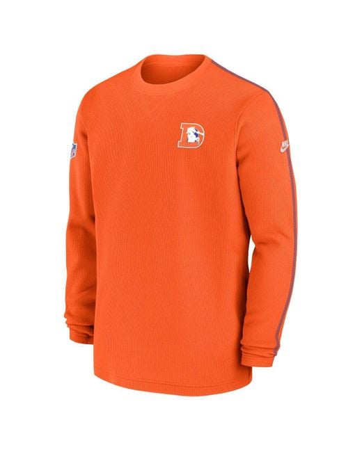 Nike Denver Broncos Alternate Logo Coach Long Sleeve Top in Orange for ...