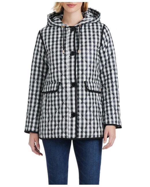 Kate Spade Diamond Quilted A-line Jacket in Blue | Lyst