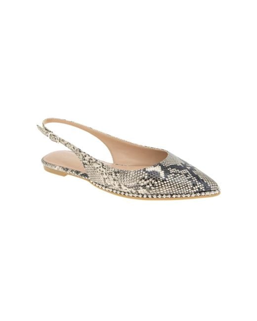 BCBGeneration Valerie Studded Slingback Pointed-toe Flats in White | Lyst