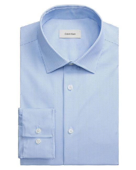Calvin Klein Spread Collar Poplin Dress Shirt in Blue for Men | Lyst