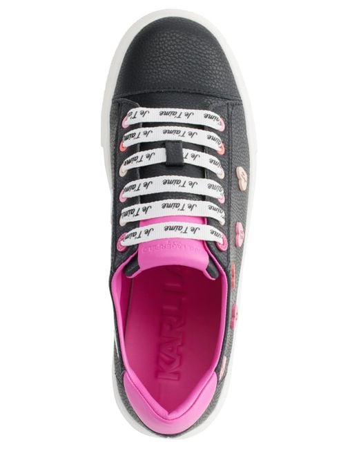Karl Lagerfeld Cate Heart Pins Lace-up Sneakers in Blue | Lyst