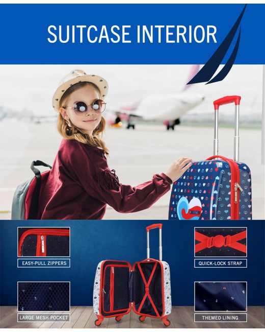 Nautica Kids Adventure 5-piece Airline Approved Carry-on luggage Set in ...