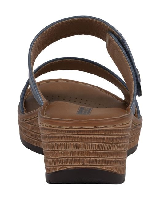 Gc Shoes Meli Slip-on Wedge Sandals in Blue | Lyst