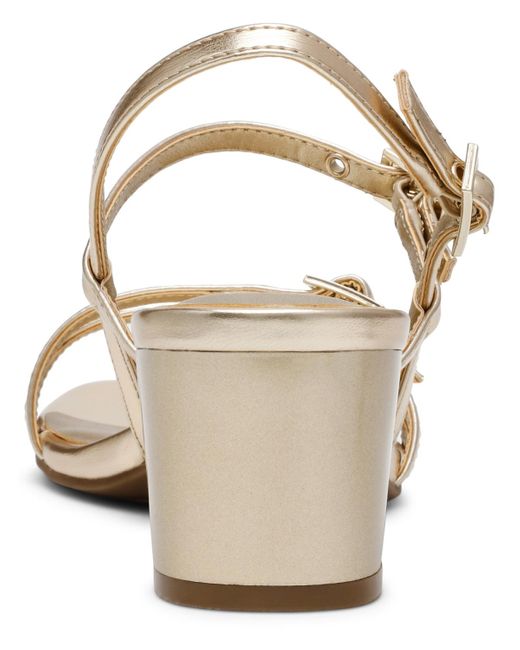 Anne Klein Mackenzie Strappy Buckle Block Heel Dress Sandals in ...