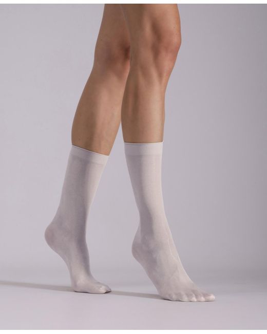 LECHERY Set Of 2 Lustrous Silky Shiny Sheer Dress Socks Sku15002-bl in ...