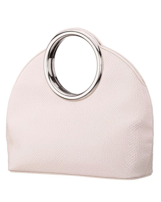 Nina Metal Handles Embossed Snake Hobo Bag in Pink | Lyst