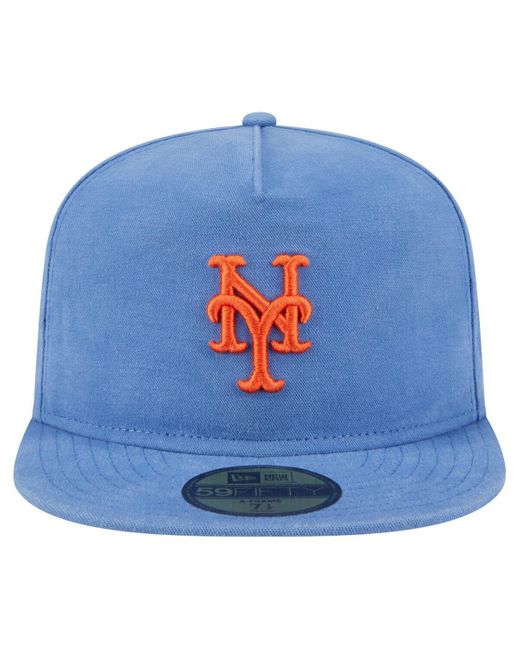 KTZ New York Mets Championship Side Flag A-frame 59fifty Fitted Hat in ...