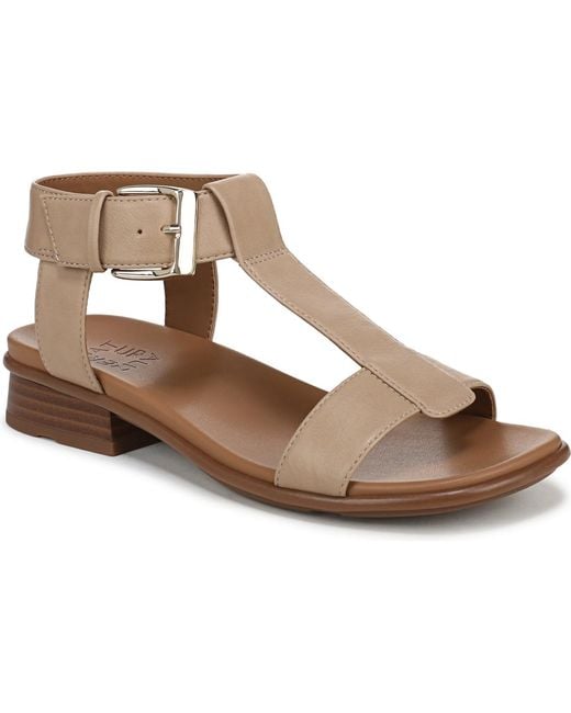 Naturalizer Easton T-strap Footbed Sandals in Brown | Lyst