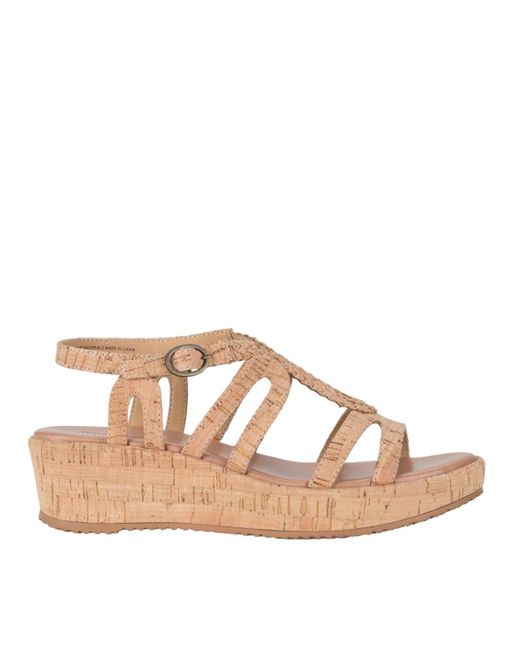 BareTraps Wilma Wedge Sandals in Pink | Lyst