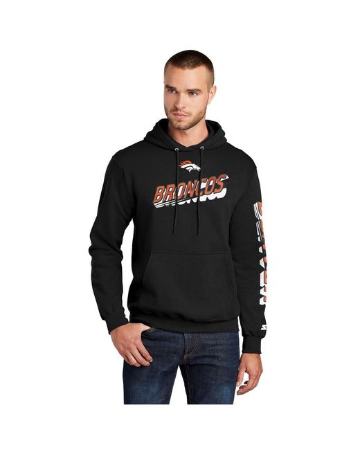 Starter Denver Broncos Wordmark Logo Pullover Hoodie in Black for Men ...