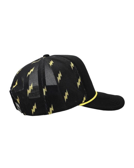 Pokemon Pikachu Thunderbolt Pattern Black Trucker Hat for Men | Lyst