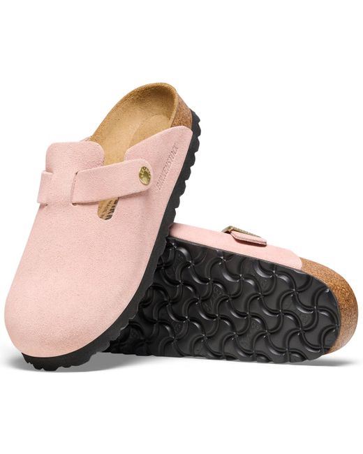 Birkenstock Boston Suede Leather Clogs From Finish Line in Black | Lyst
