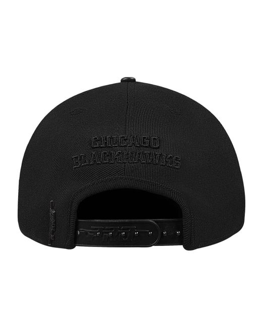 Pro Standard Chicago Hawks Classic Tonal Snapback Hat in Black for Men ...
