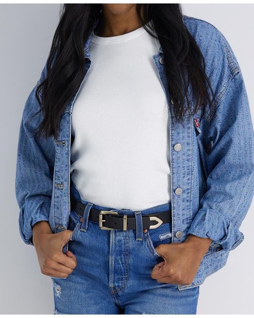 Levi's Western Metal Tip End Leather Belt in Black | Lyst