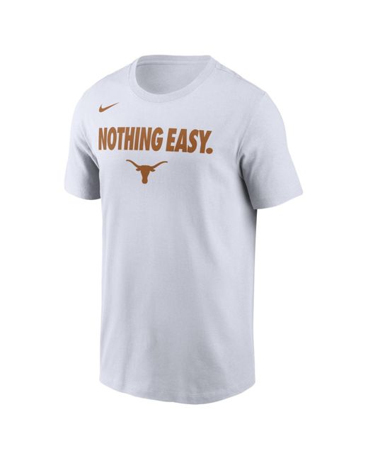 Nike Texas Longhorns 2025 On-court Bench T-shirt in White for Men | Lyst