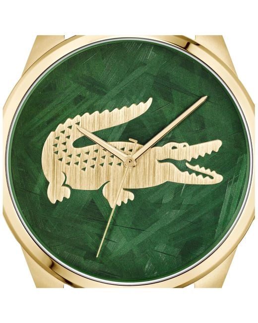 Lacoste Le Croc Tone Stainless Steel Bracelet Watch in Green for Men | Lyst