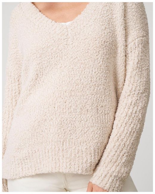 Cable & Gauge Cozy Luxe Lounge V-neck Sweater in Natural | Lyst