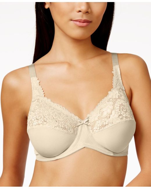 Lilyette By Bali Minimizer Comfort Lace Underwire Bra 428 In Natural Lyst