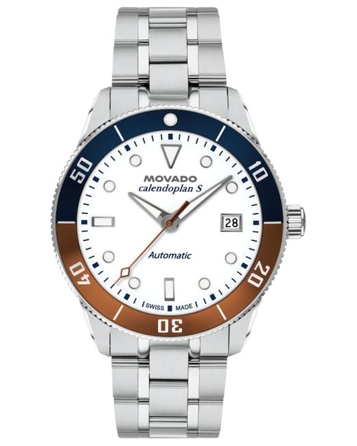 Movado Calendoplan S Swiss Automatic Stainless-steel Watch in Metallic ...
