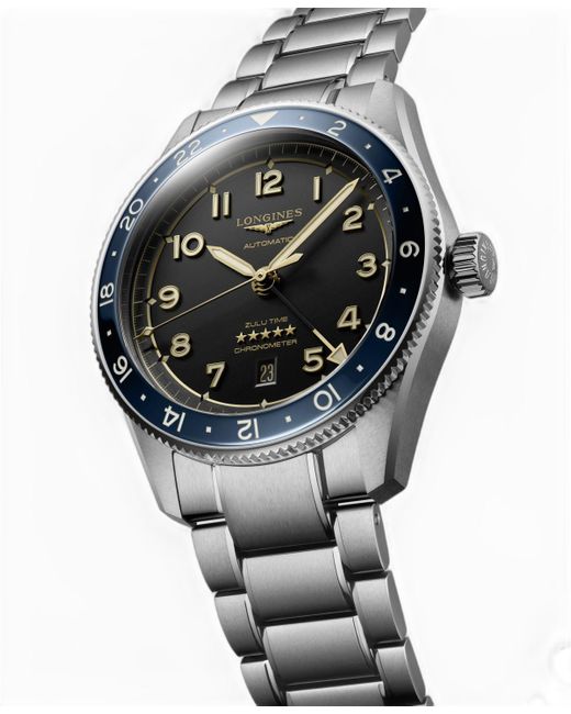 Longines Spirit Zulu Time Automatic Stainless-steel Watch in Black for ...