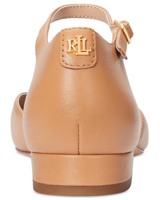 Ralph Lauren Emellie Mary Jane Flats in Brown | Lyst
