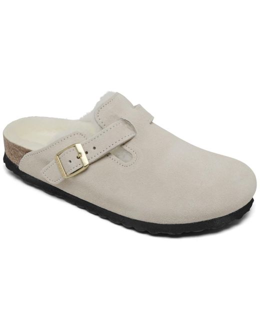 Birkenstock Boston Shearling Suede Leather Clogs From Finish Line in ...