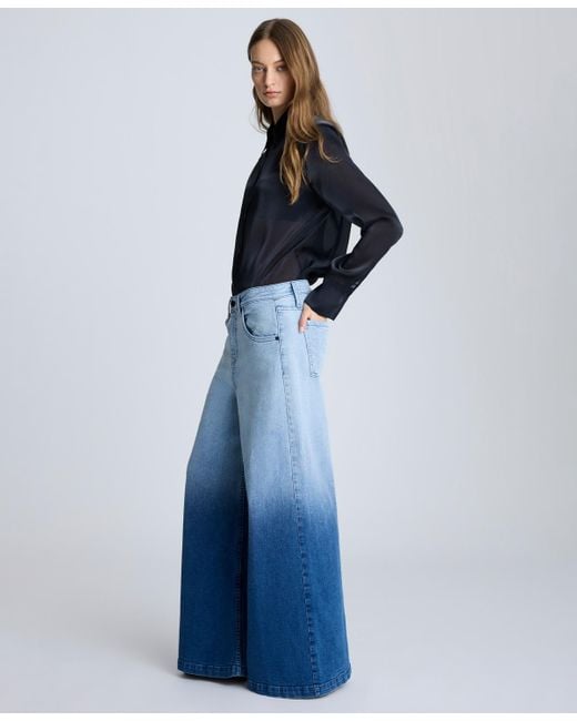 Kenneth Cole Comfort-stretch Gradient-dye Wide-leg Jeans in Blue | Lyst