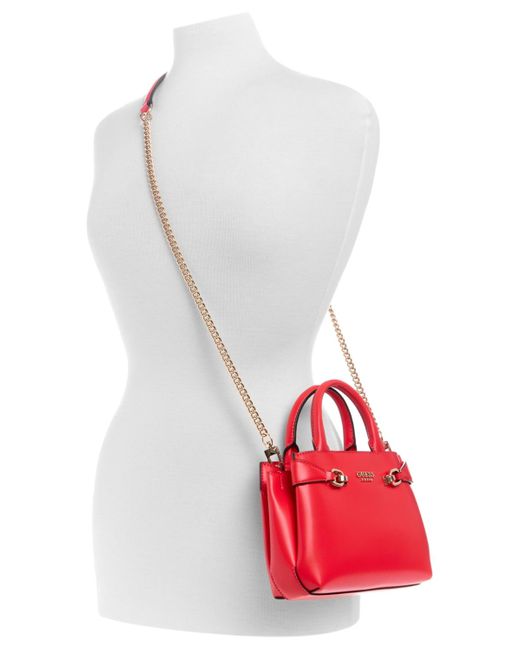 Guess Lorelei Mini Satchel Bag in Red | Lyst