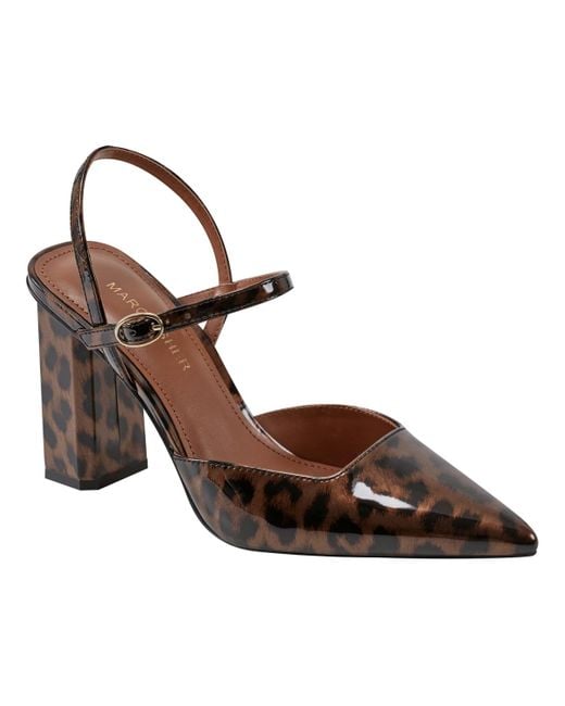 Marc Fisher Doster Block Heel Pumps in Brown | Lyst